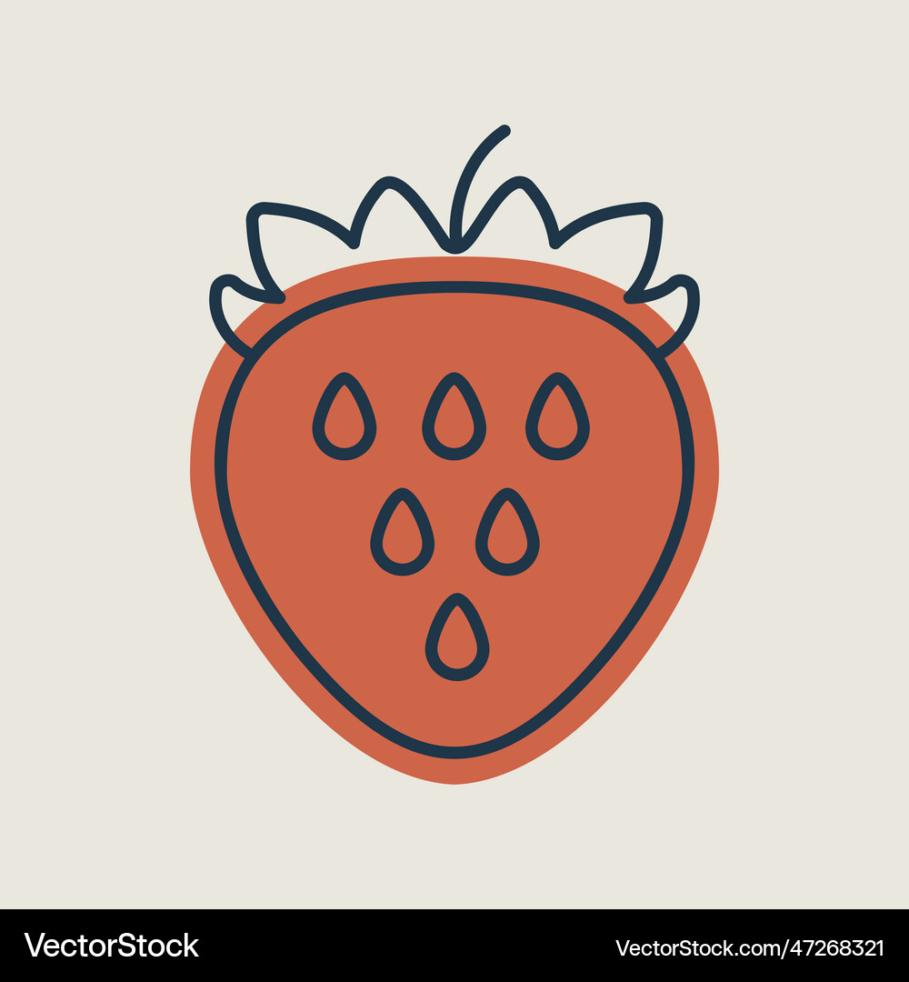 Strawberry icon graph symbol for food and drinks Vector Image