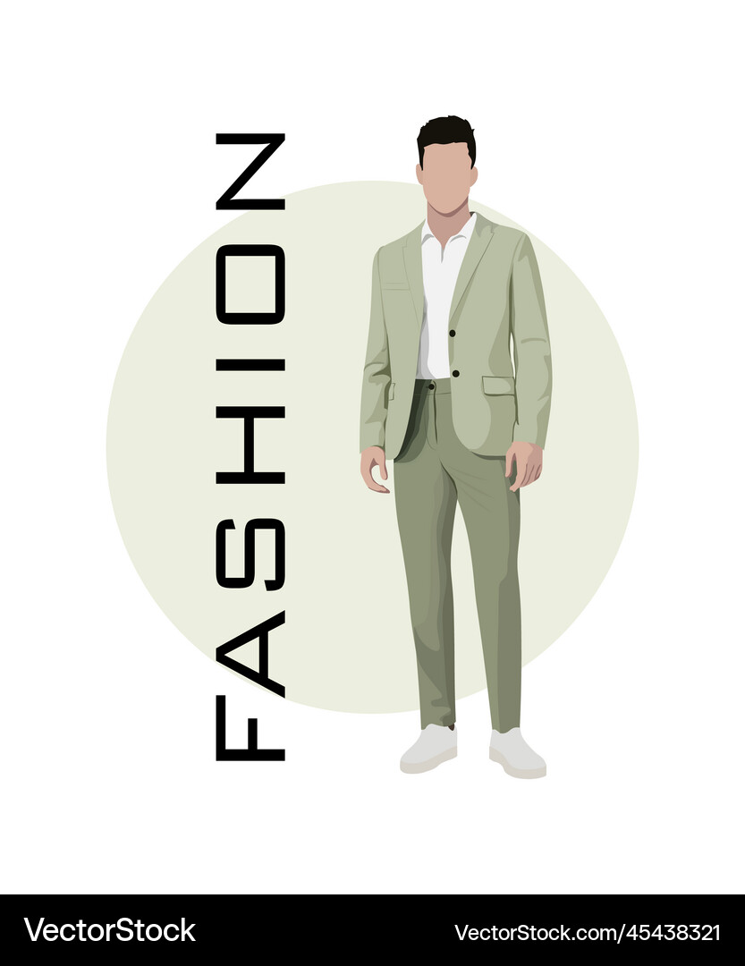 Stylish man in a flat style on an interesting Vector Image