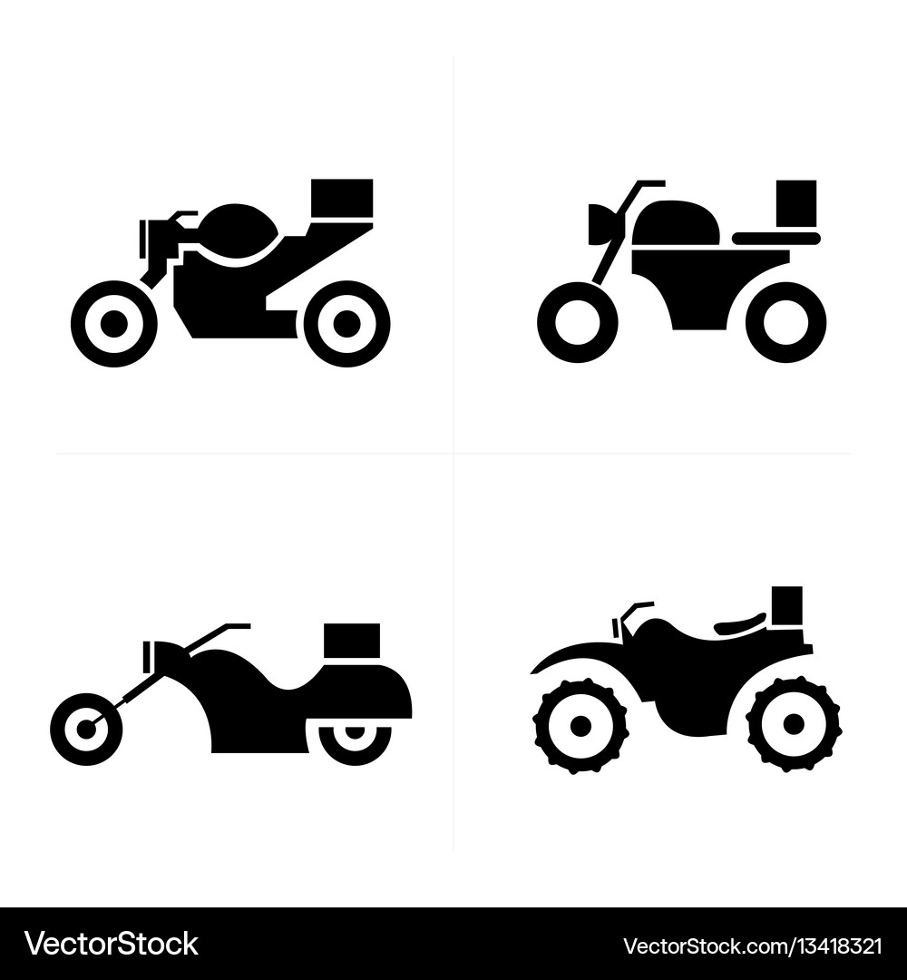 Transport motorcycle icons icons Royalty Free Vector Image