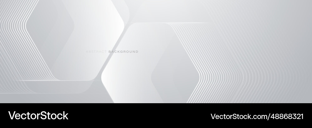 White abstract glowing geometric hexagon lines Vector Image