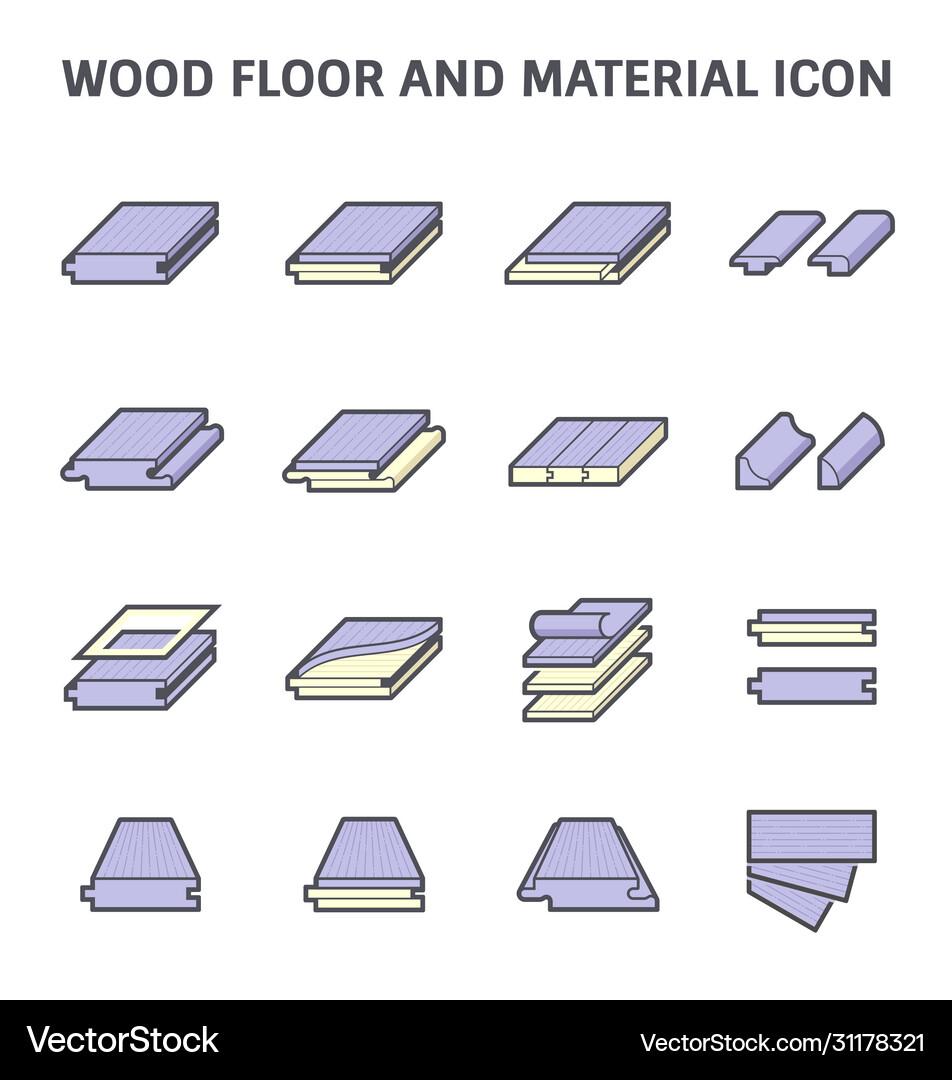 Wood floor and material icon set design on white Vector Image