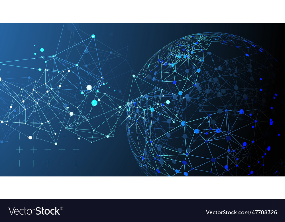Abstract technology sphere background global Vector Image