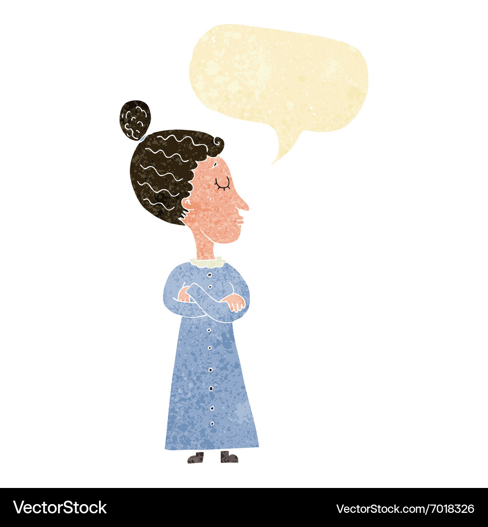 Cartoon strict victorian teacher with speech Vector Image