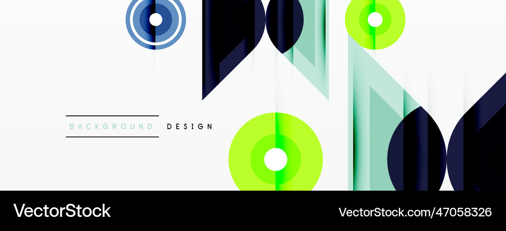 Colorful triangles and round shapes background Vector Image