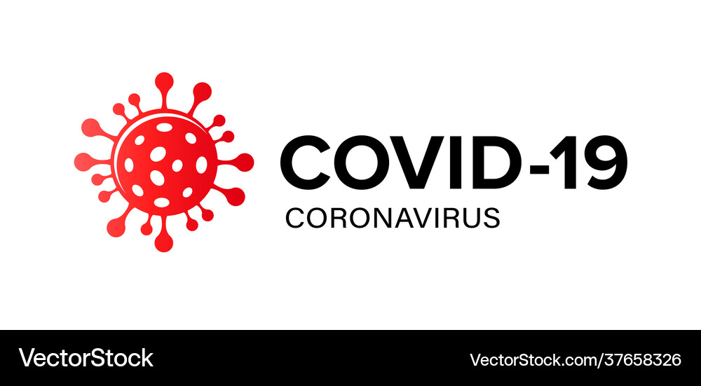 Covid19-19 coronavirus logo with red virus Vector Image