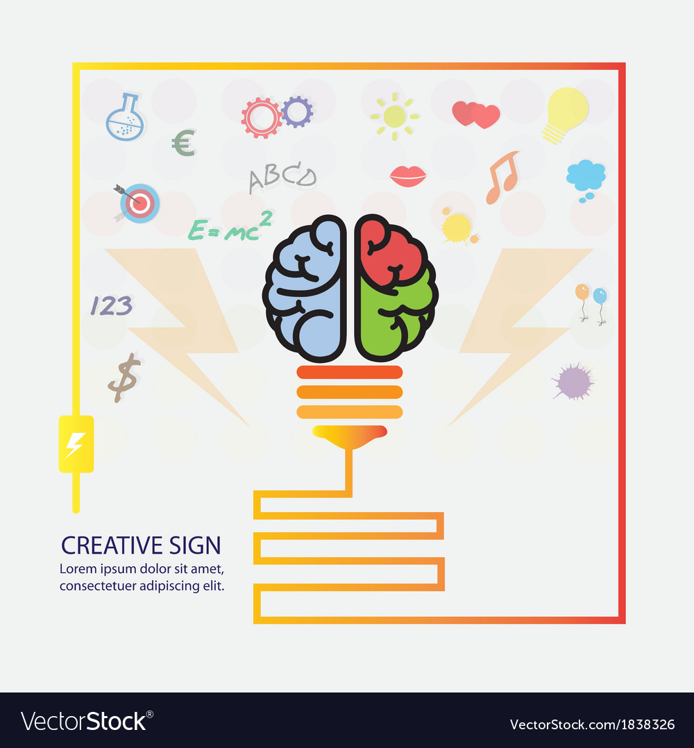 Creative brain idea concept background Royalty Free Vector