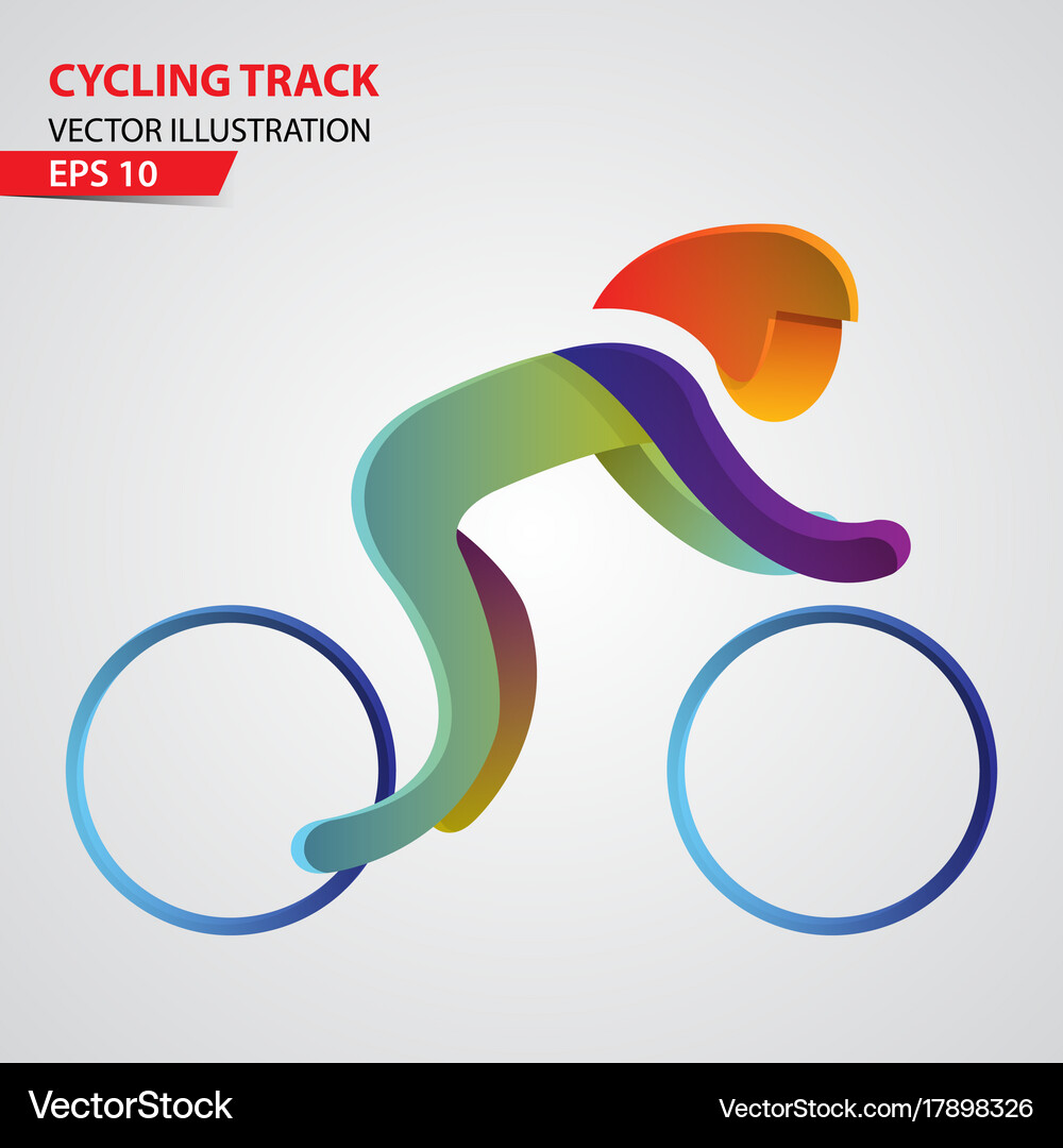 Cycling track sport logo Royalty Free Vector Image
