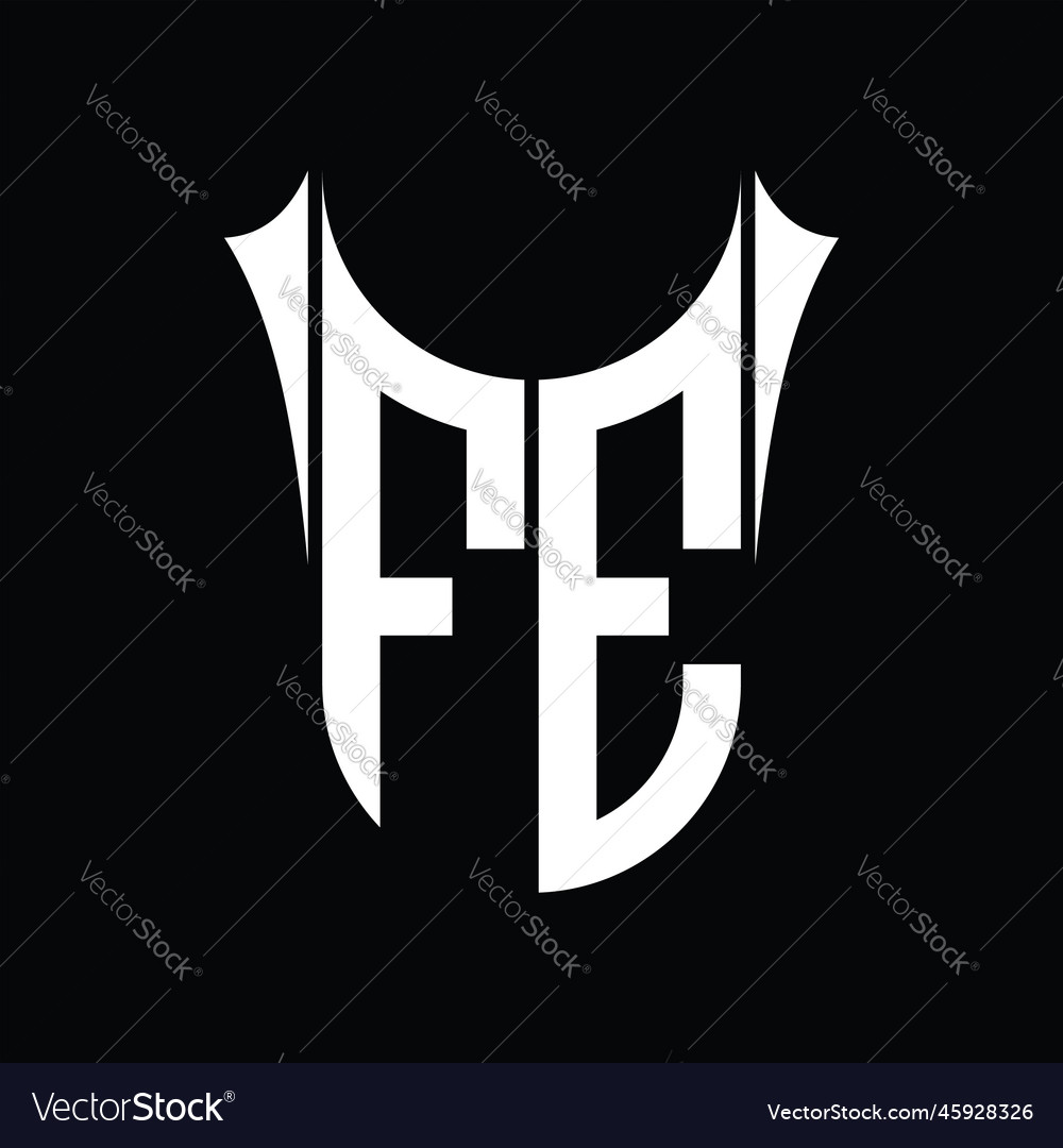 Fe logo monogram shield sharp half round shape Vector Image