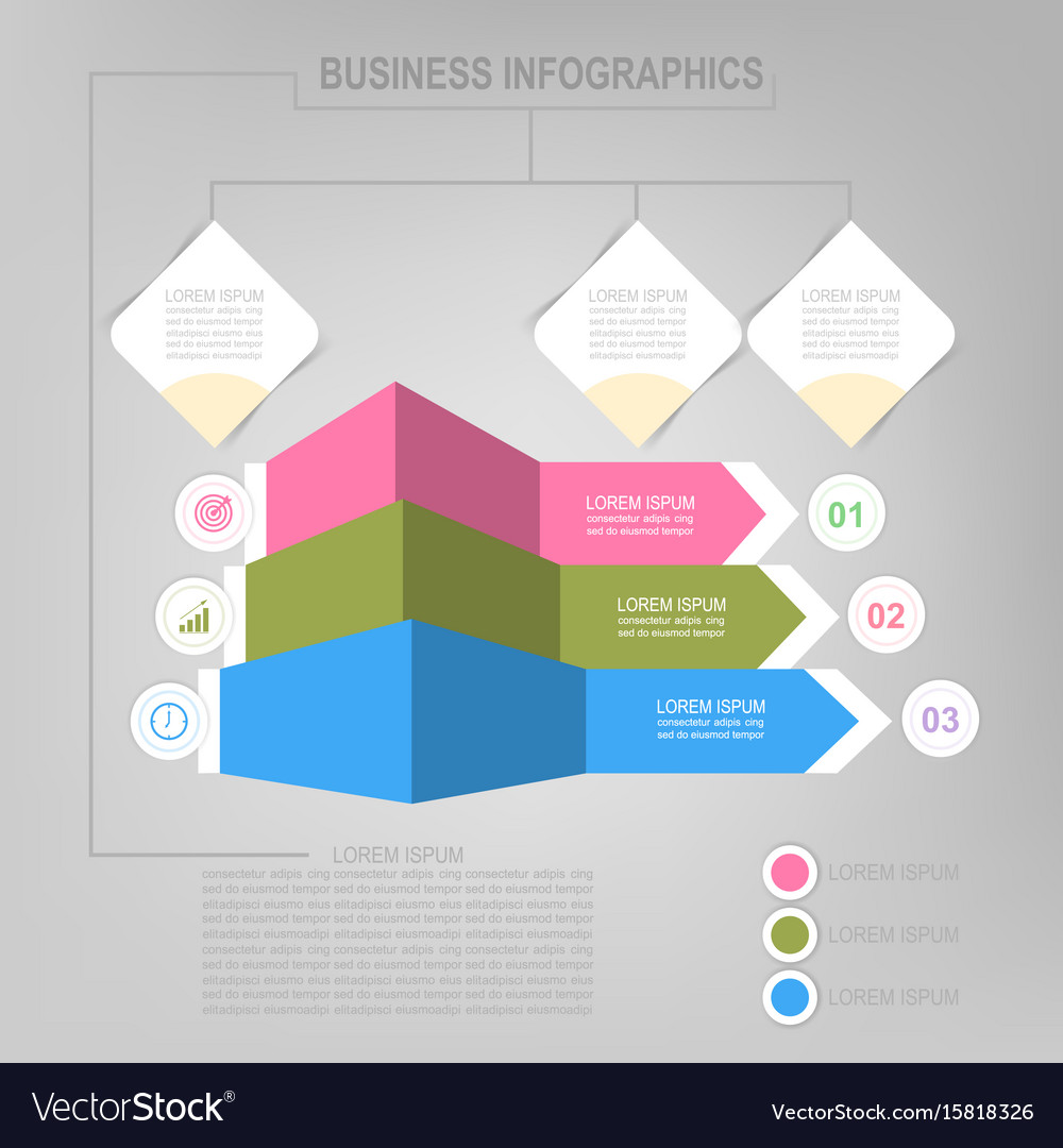 Infographic of step flat design business icon Vector Image