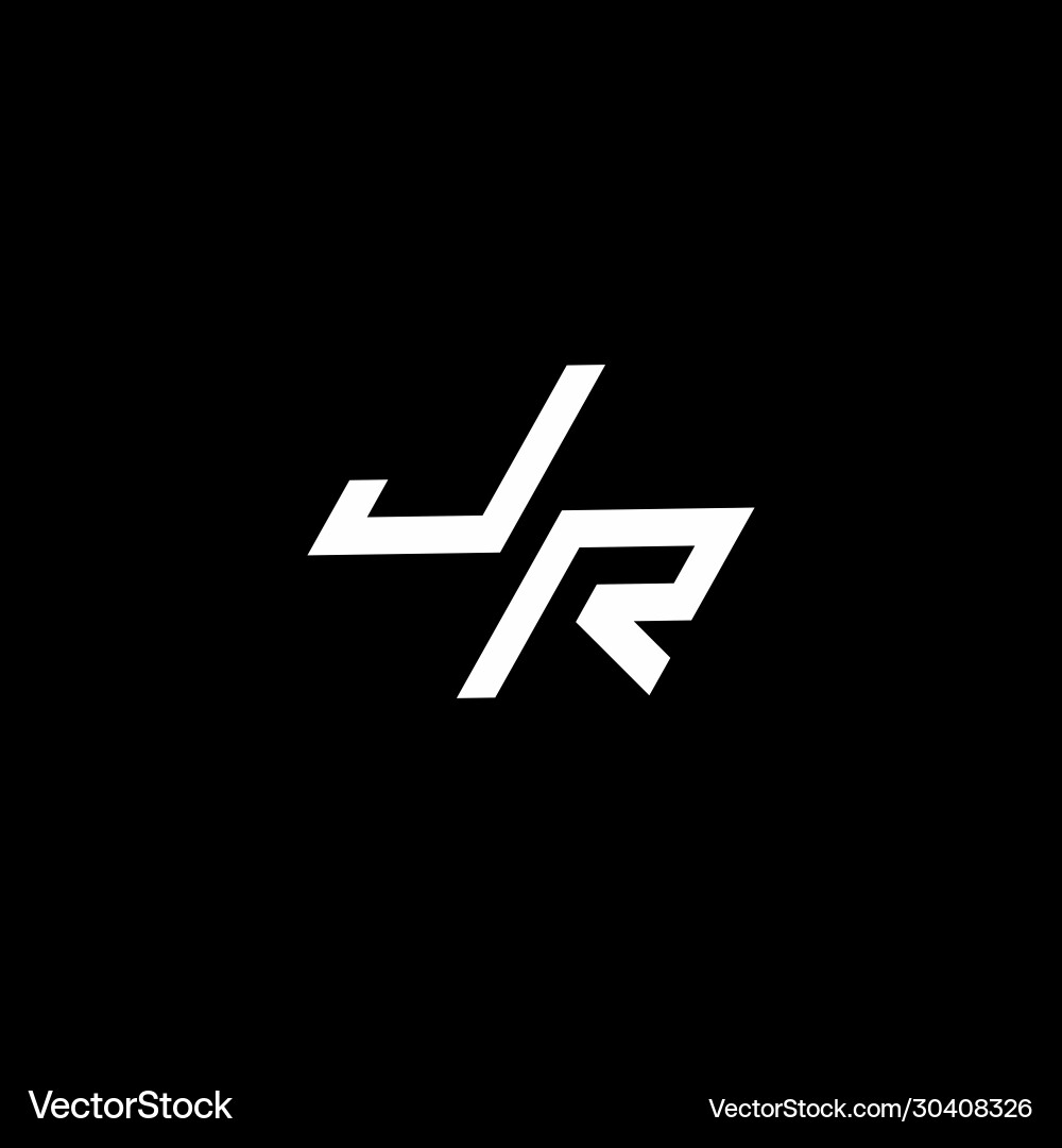 Jr logo monogram with up to down style modern Vector Image