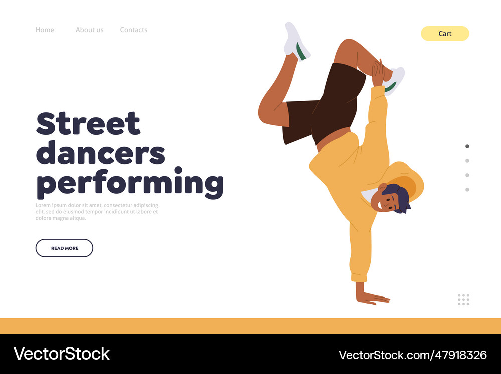 Landing page design template with street dancer Vector Image