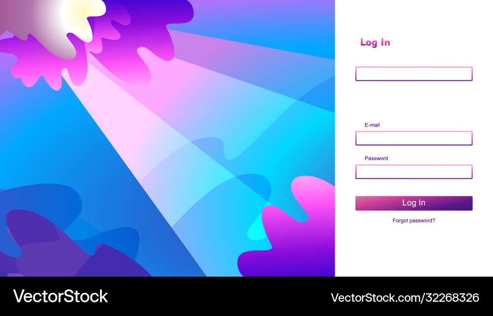 Login form abstract sea landscape website Vector Image