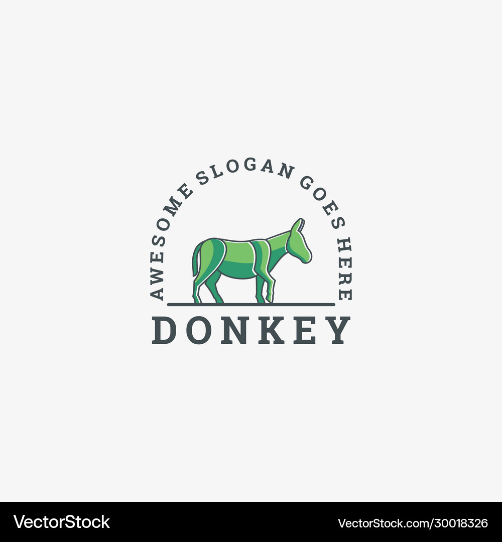 Logo donkey vintage badge style Royalty Free Vector Image