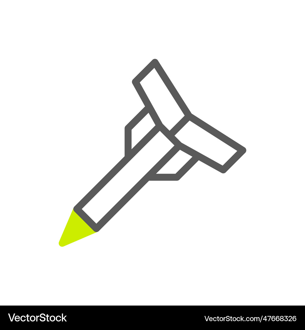Rocket icon duotone grey vibrant colour military Vector Image