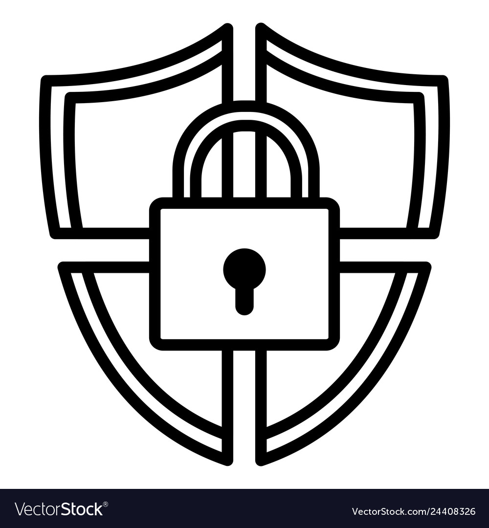 Shield security with padlock Royalty Free Vector Image