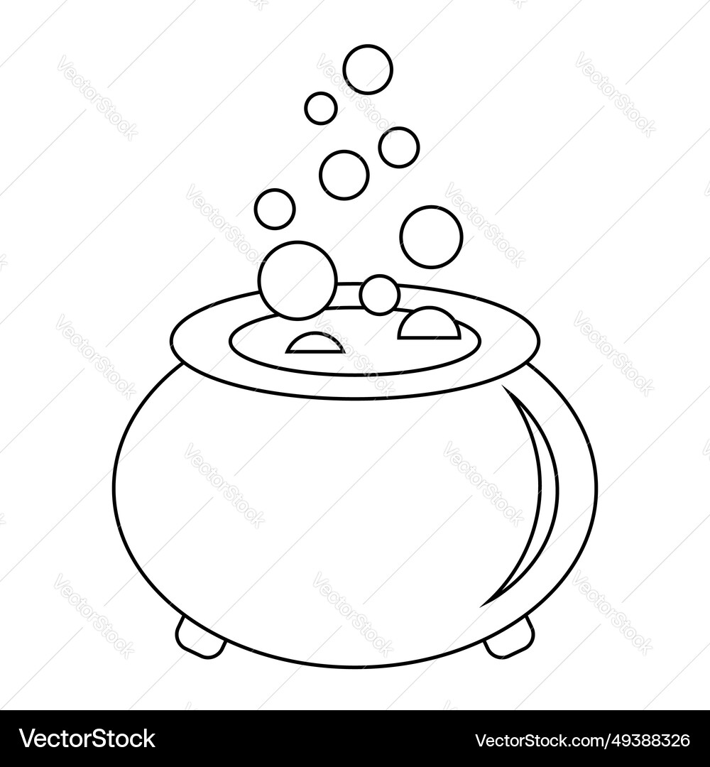 Simple of witches cauldron with boiling magic Vector Image