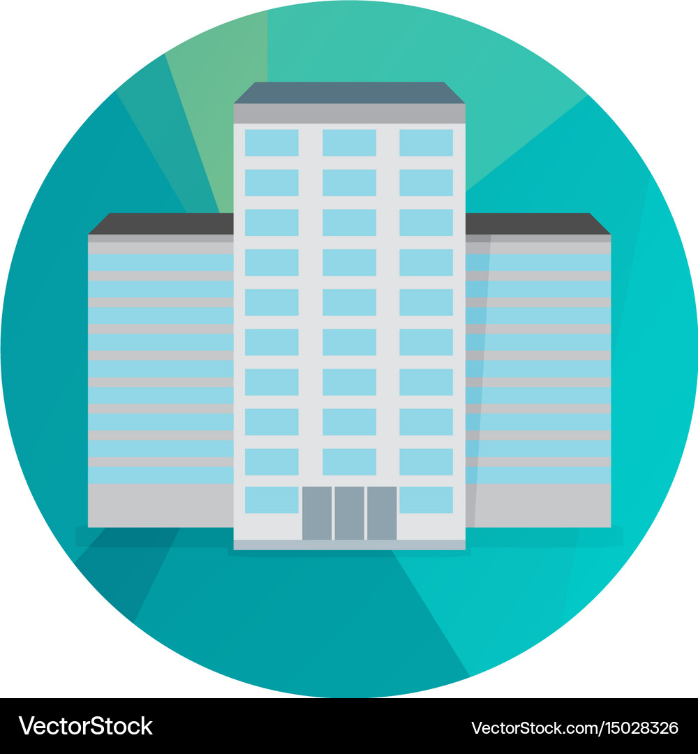 Single city building icon Royalty Free Vector Image