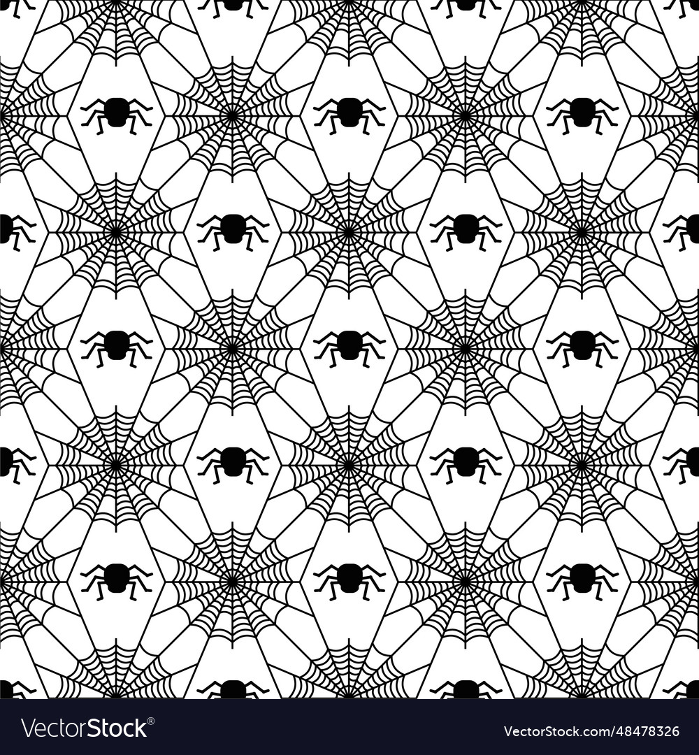 Symmetrical spider web seamless pattern modern Vector Image