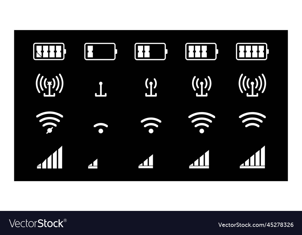 Wifi signal icon set Royalty Free Vector Image Wifi signal icon set Royalty Free Vector Image