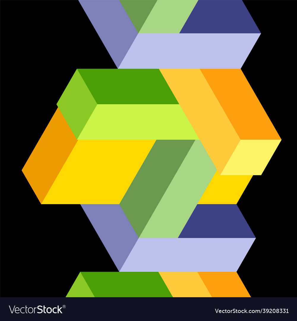 Abstract background 3d cubes cubic elements Vector Image