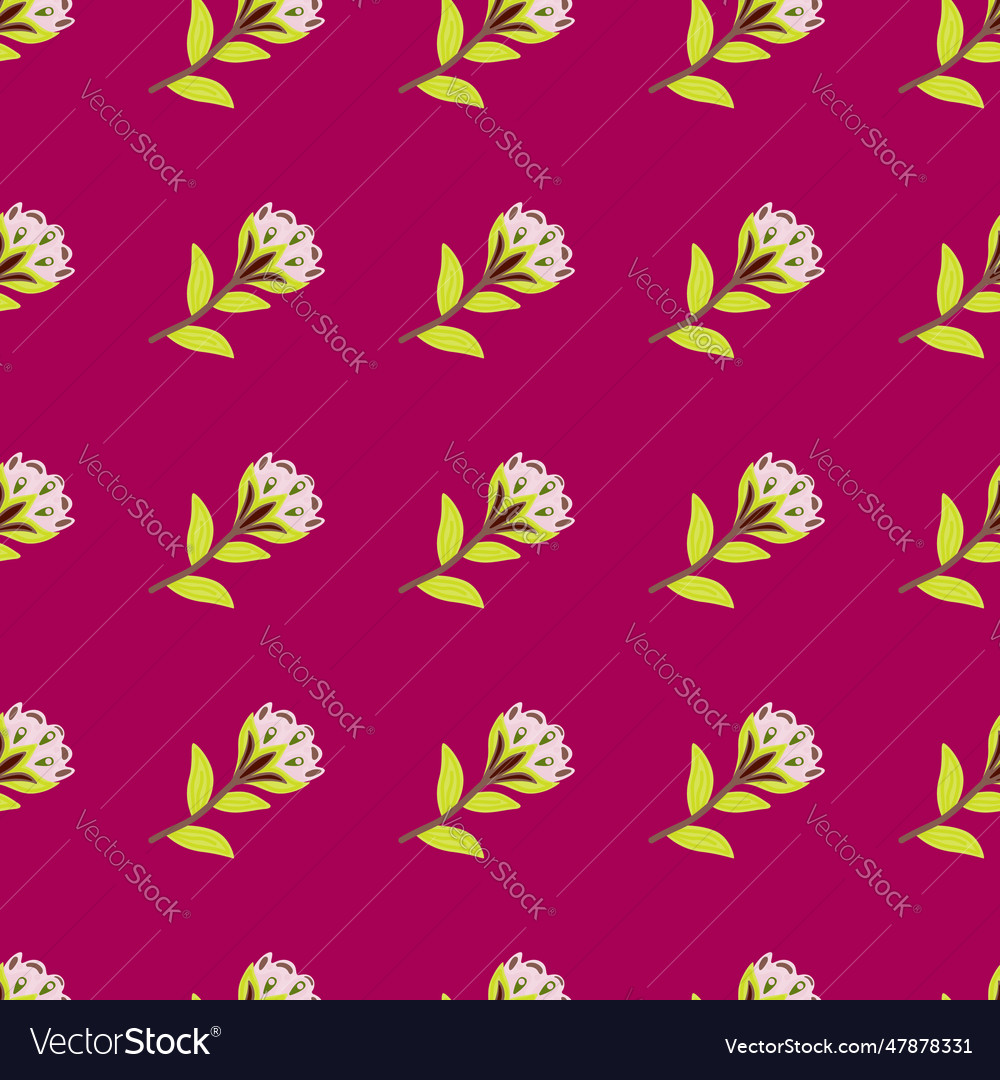 Creative flower stylized seamless pattern hand Vector Image