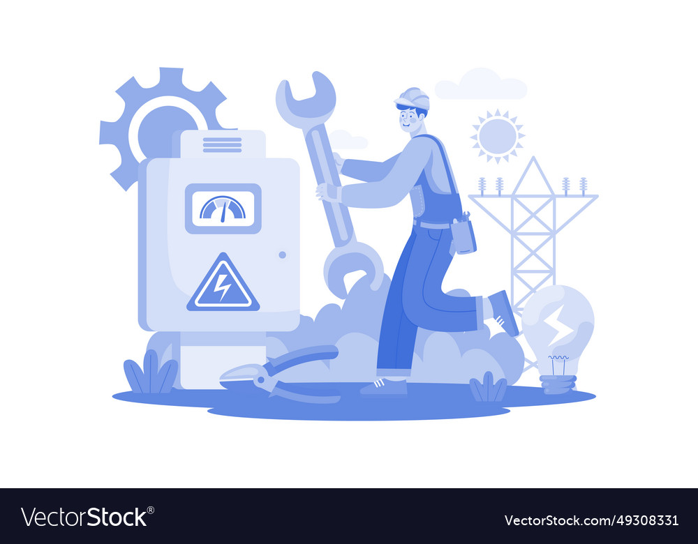 Electrical engineer concept on a white background Vector Image