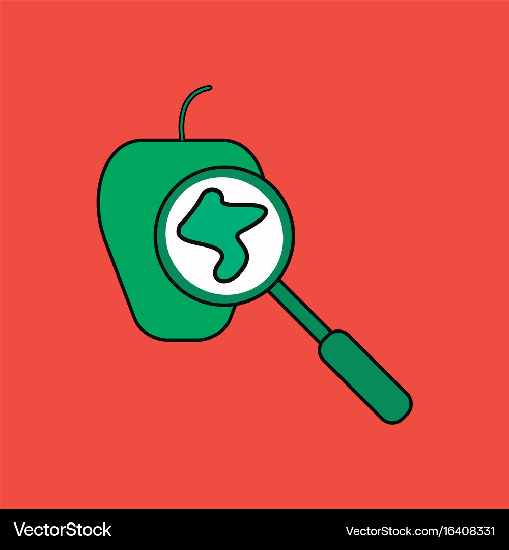 Flat icon design collection laboratory magnifier Vector Image