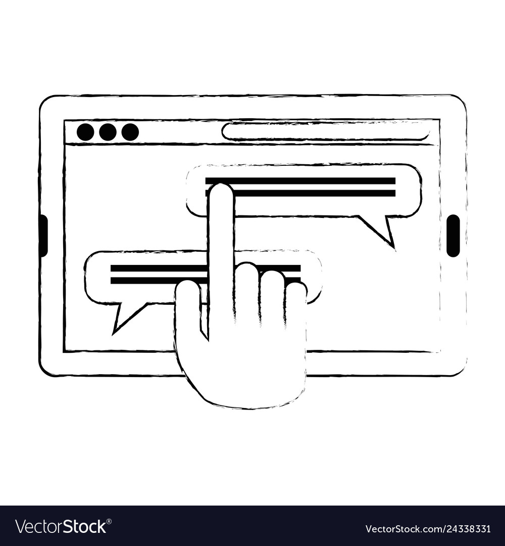 Hand using tablet electronic Royalty Free Vector Image
