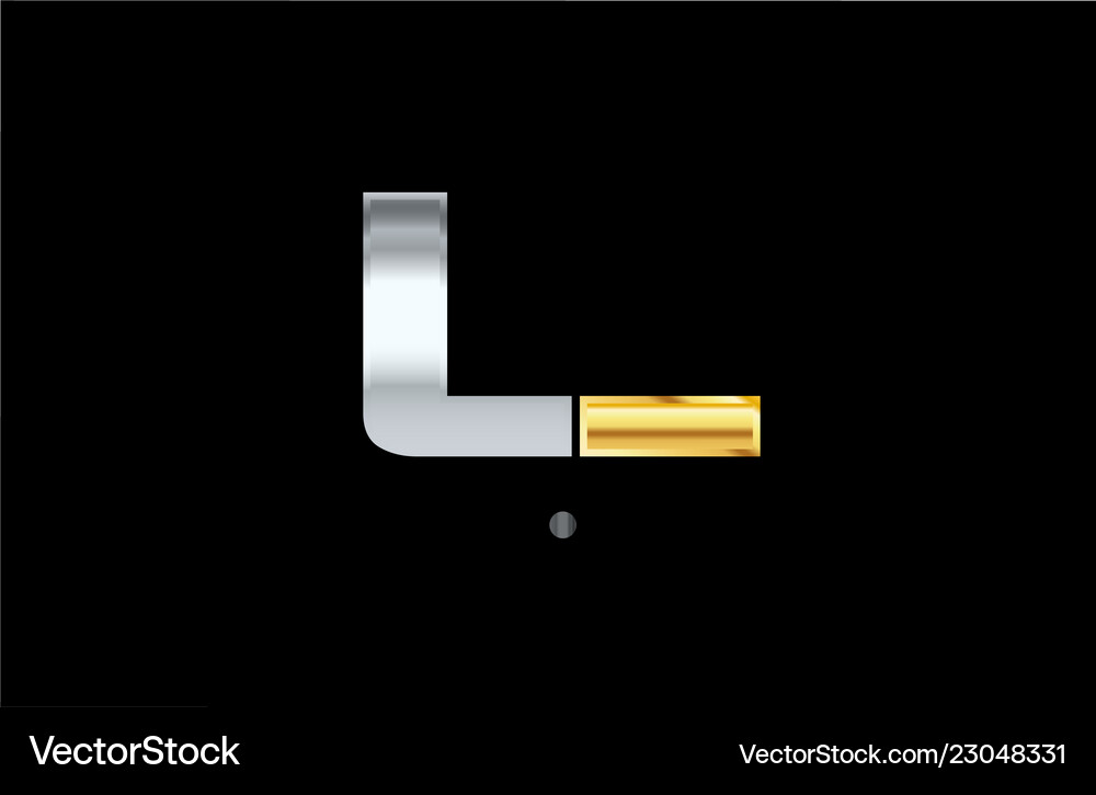 L silver gold letter alphabet logo icon design Vector Image