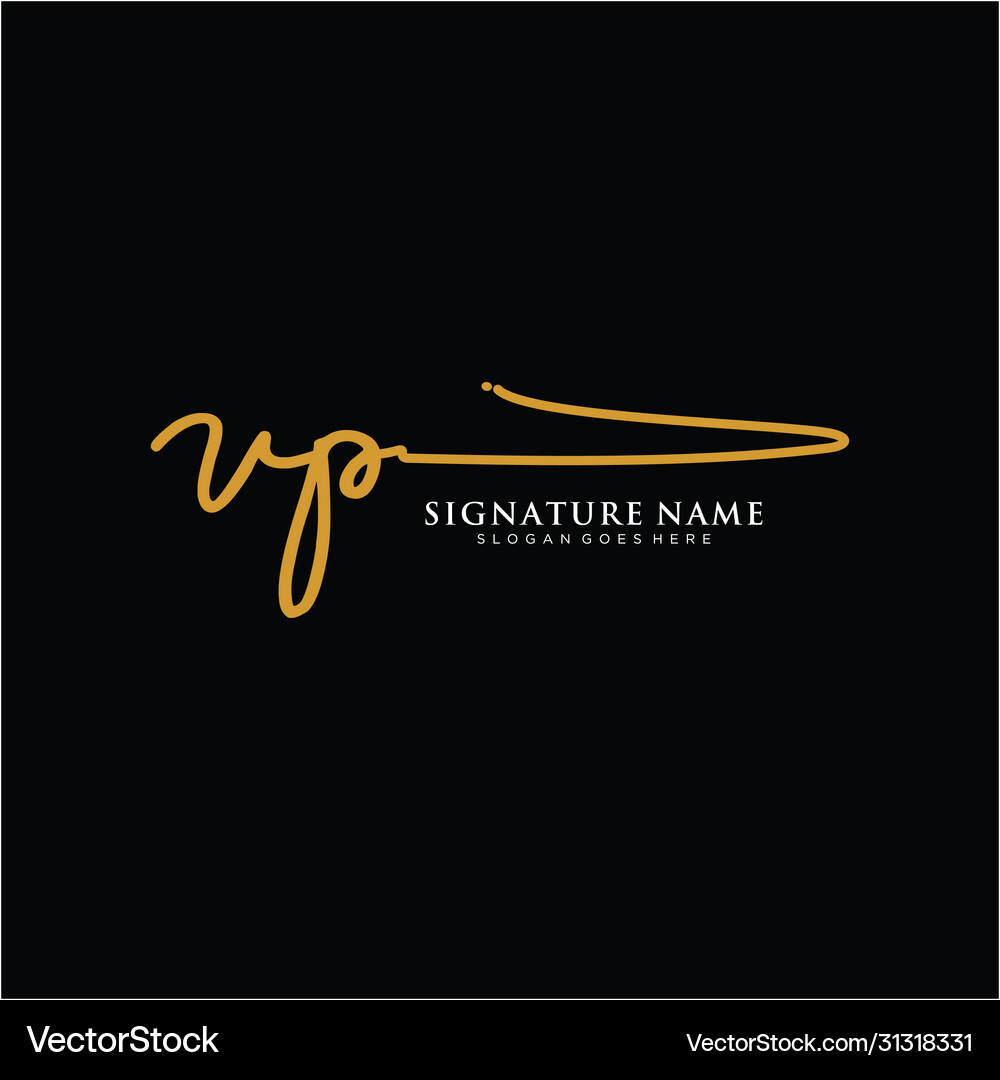 Letter vp signature logo template Royalty Free Vector Image