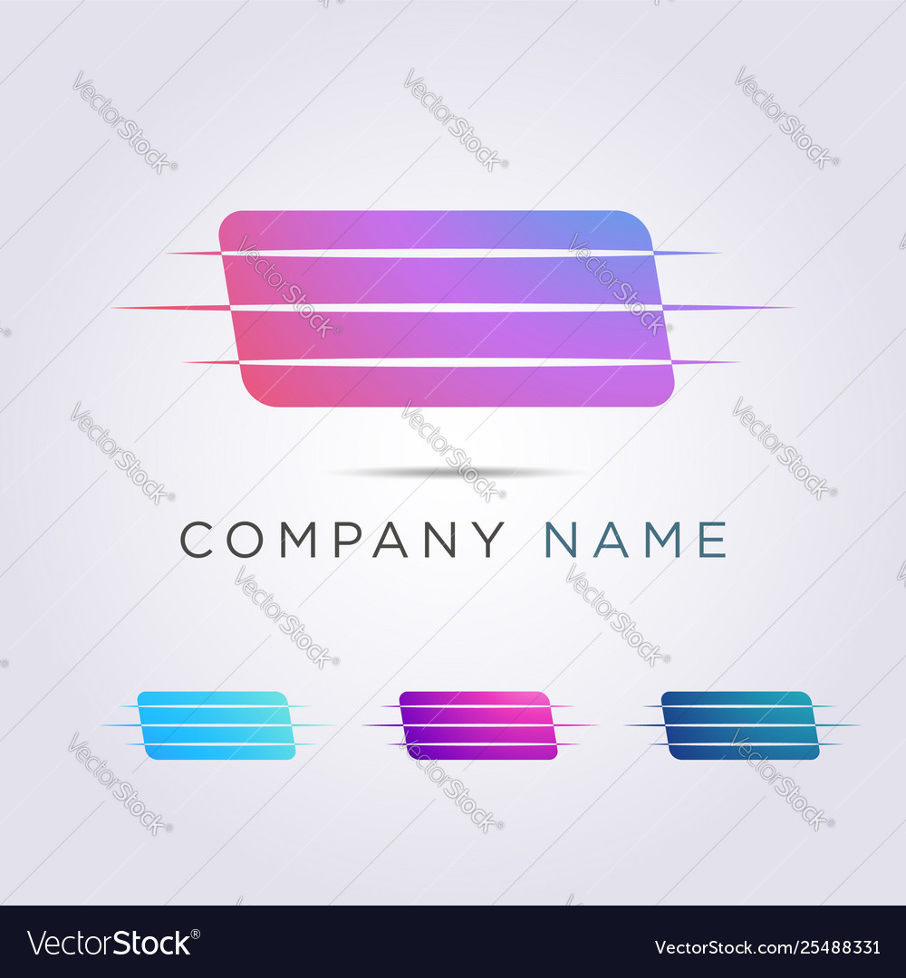 Rectangular logo template for your business Vector Image