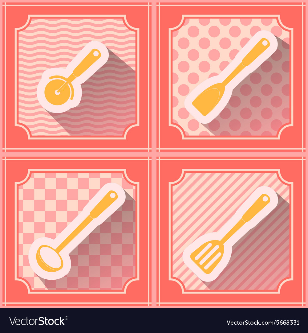 Seamless background with kitchen tools Royalty Free Vector