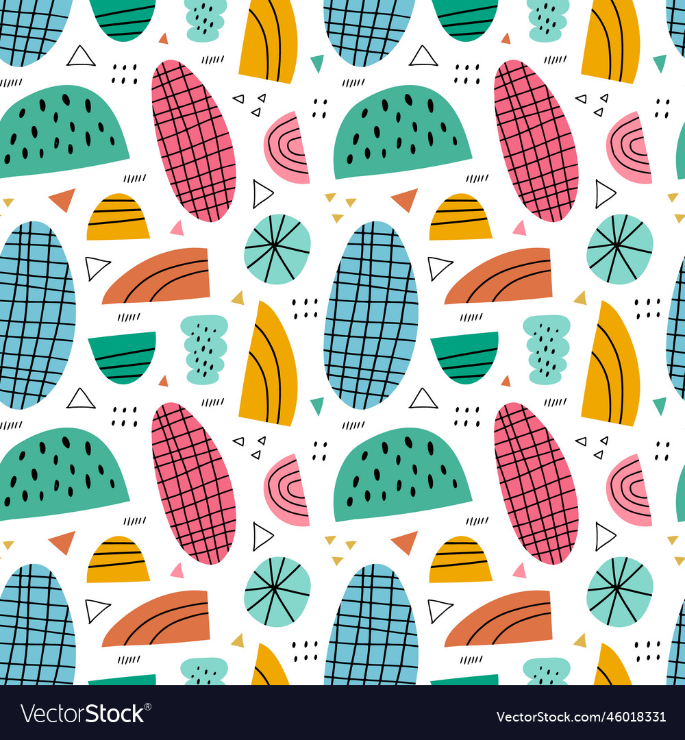 Seamless pattern with hand drawn abstract Vector Image