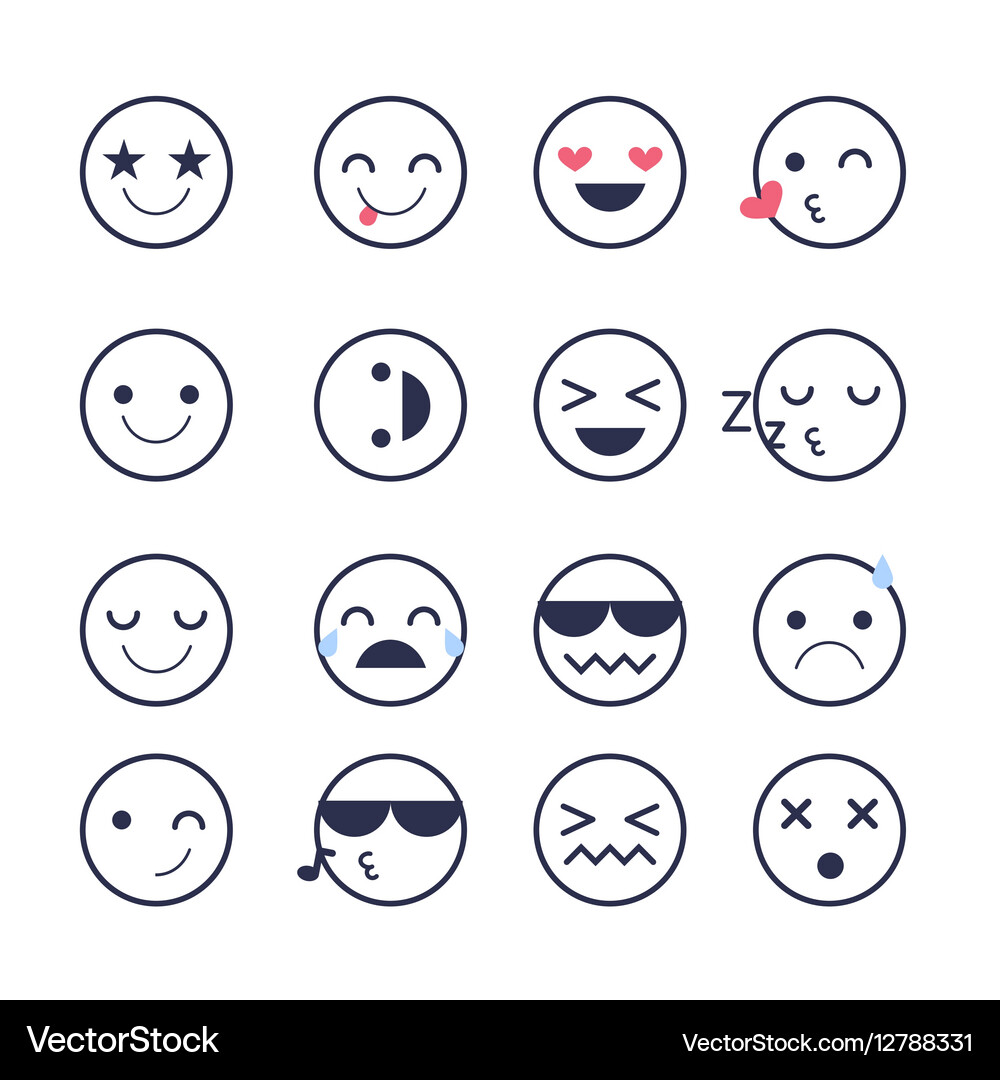 Set emoji icons for applications and chat Vector Image