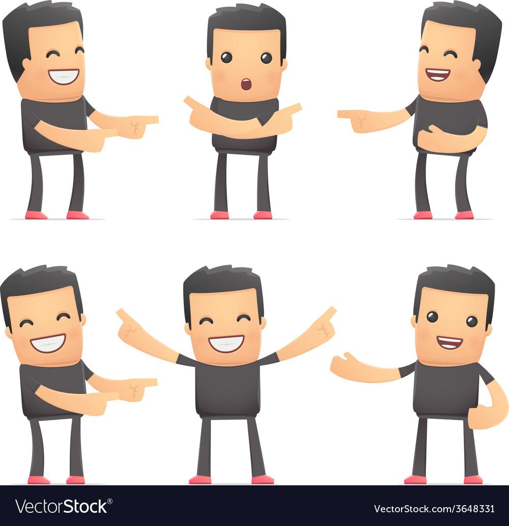 Set of bad guy character in different poses Vector Image