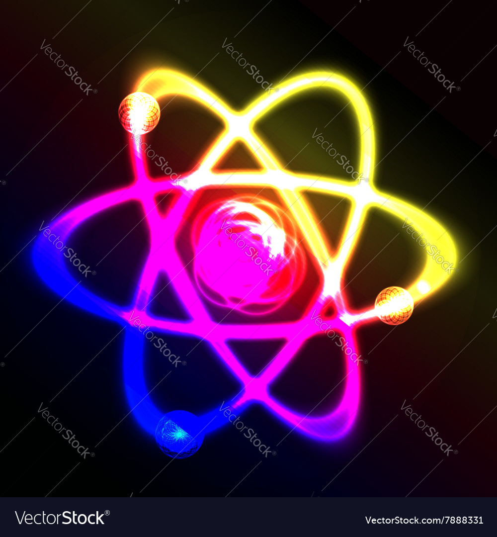Shining atom scheme Royalty Free Vector Image - VectorStock