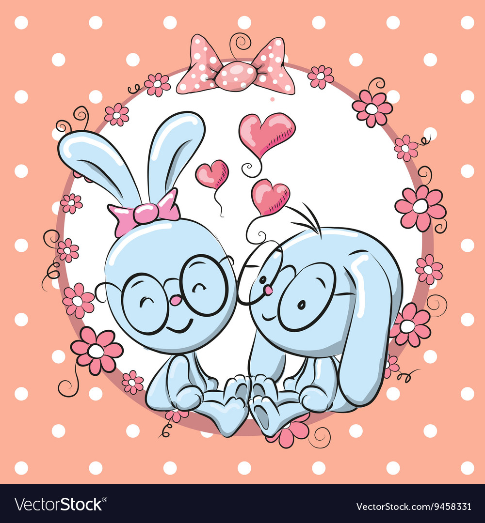 Two Rabbits Royalty Free Vector Image - VectorStock