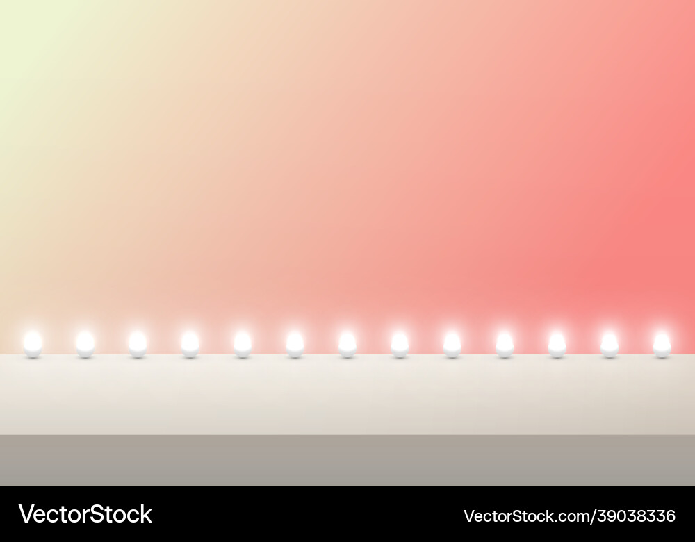 3d realistic modern stage with neon sphere ball Vector Image