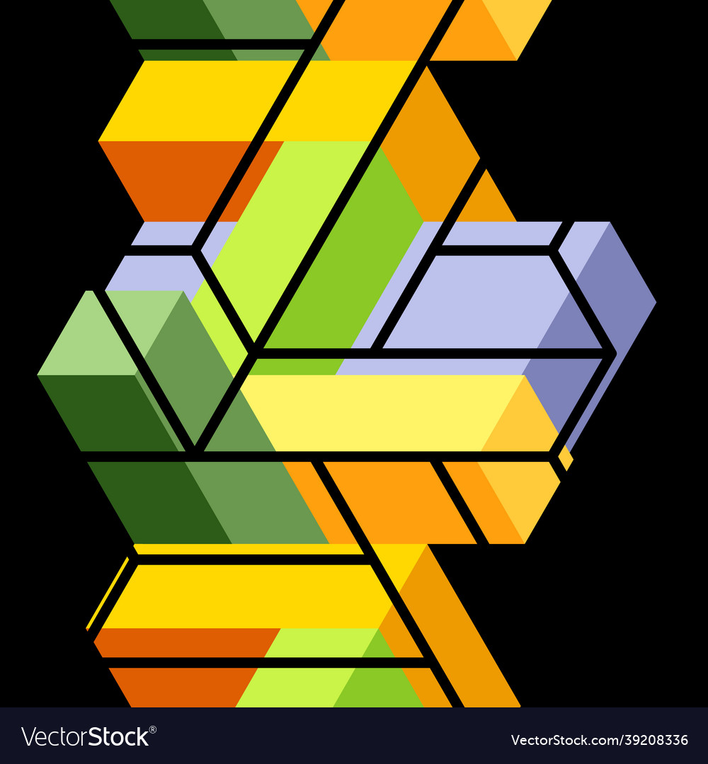 Abstract background 3d cubes cubic elements Vector Image