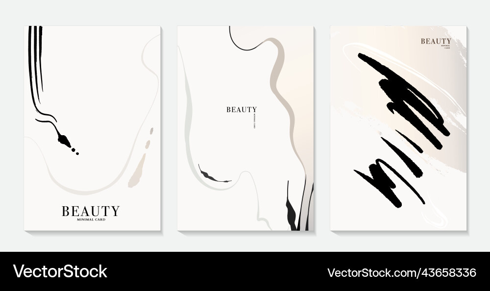 Abstract minimalist poster beige black graphic Vector Image