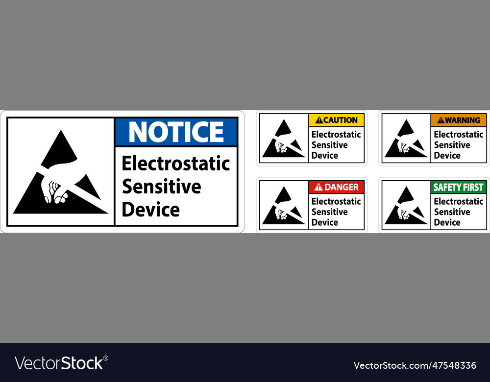 Caution electrostatic sensitive device sign Vector Image