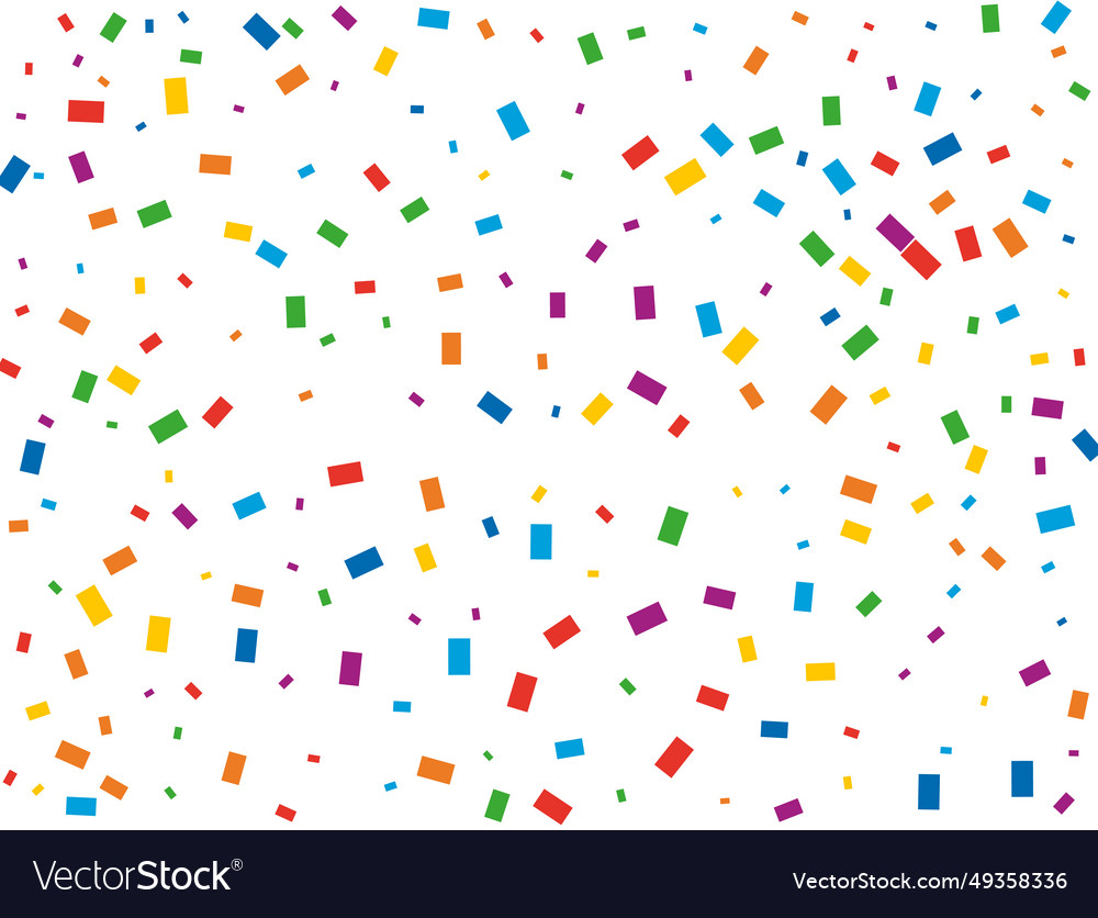 Holiday rectangular confetti light rainbow Vector Image