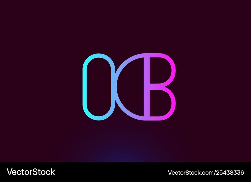 Ic i c pink line alphabet letter combination logo Vector Image