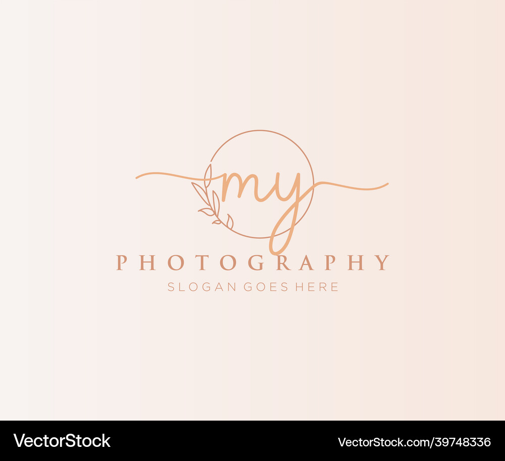 Initial my feminine logo usable for nature salon Vector Image