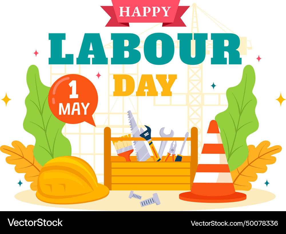 International labor day on 1 may with different Vector Image