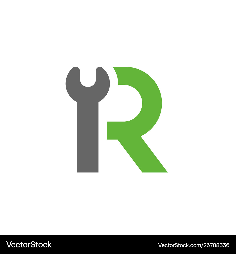 Letter r wrench icon logo design template Vector Image