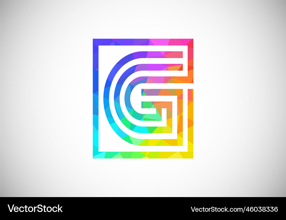 Low poly line letter g graphic alphabet symbol Vector Image