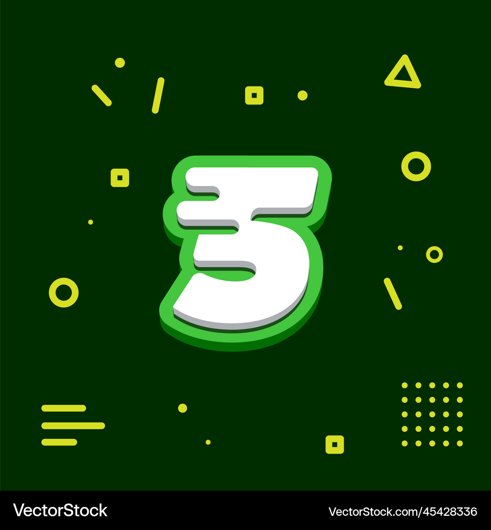 Number 5 3d colorful speed icon Royalty Free Vector Image