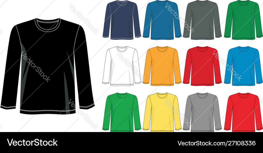 T shirt long sleeve 5 Royalty Free Vector Image
