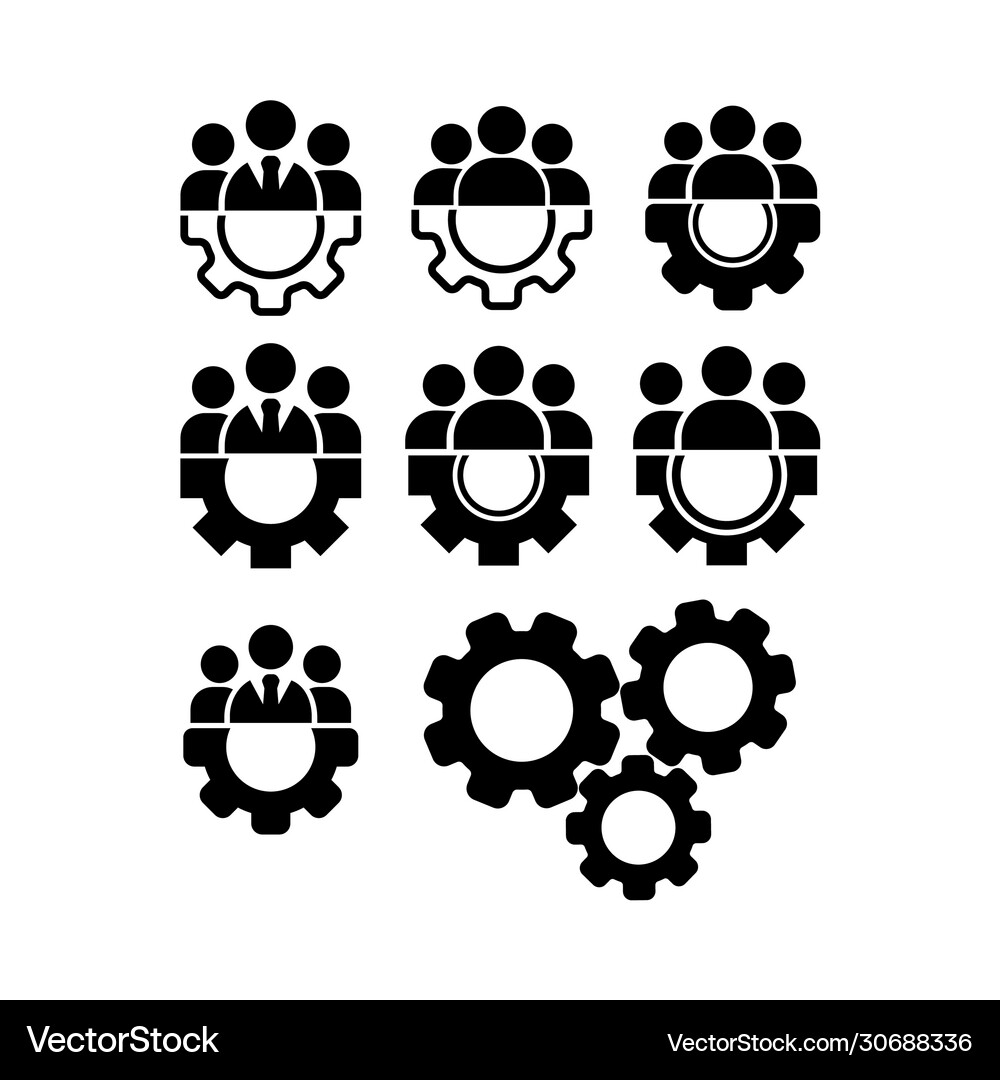 Teamwork management icon or business team Vector Image